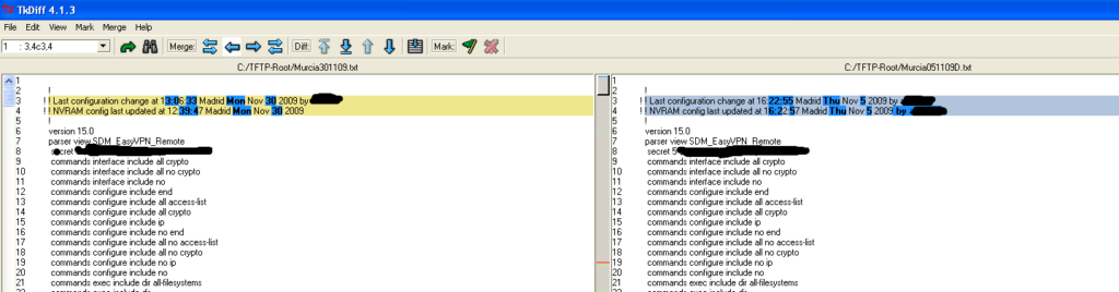 Comparar dos ficheros tkdiff