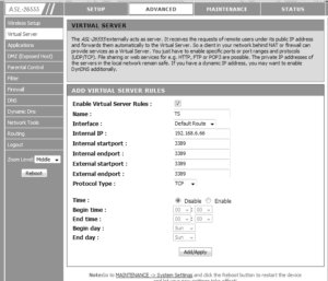 Apertura de Puertos en Router 26555